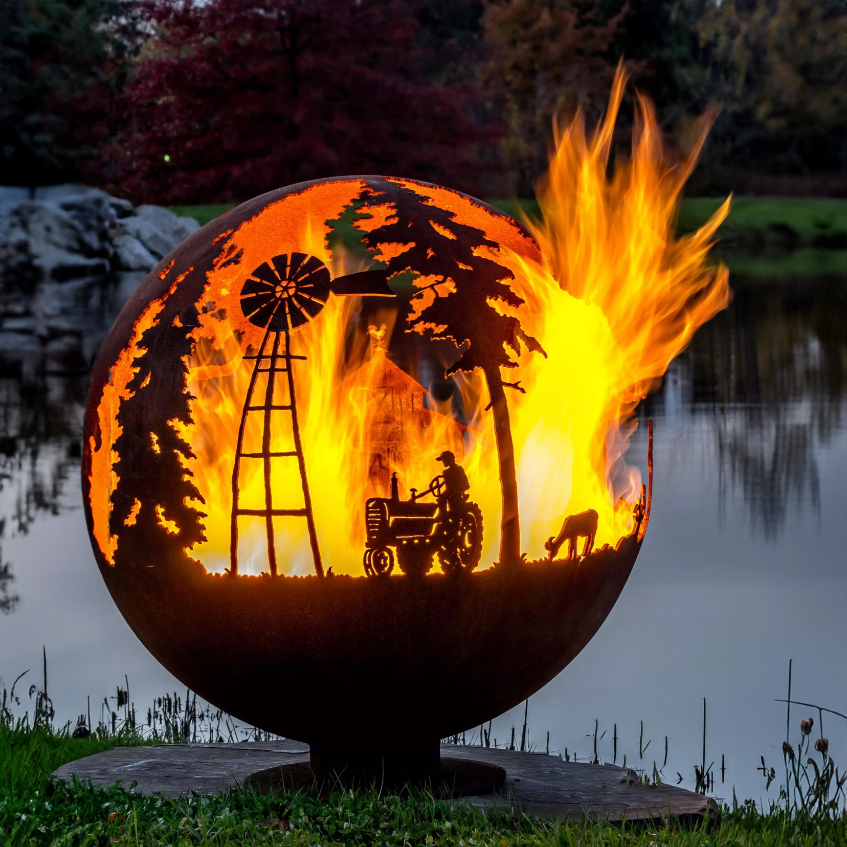 Corten Steel Fire Balls